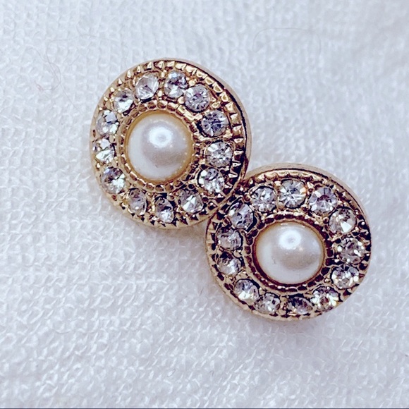 Jewelry | 253 Elegant Simple Rhinestones Faux Pearl Stud Earrings ...